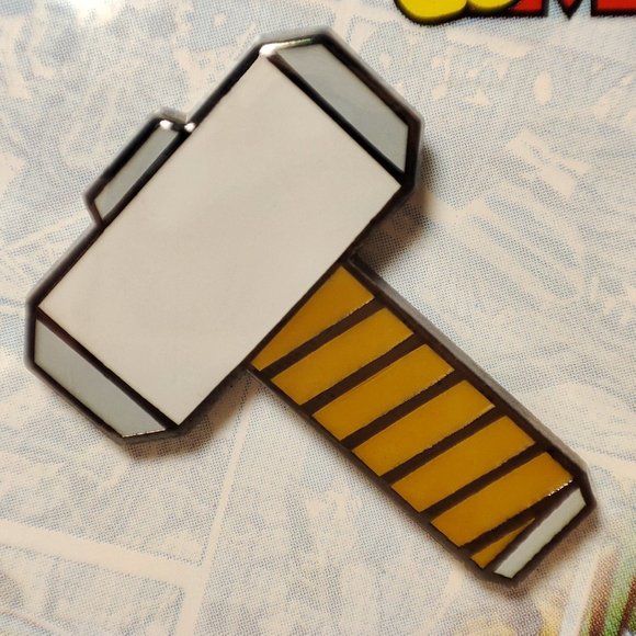 Marvel | Jewelry | Marvel Comics Thors Hammer Enamel Pin | Poshmark
